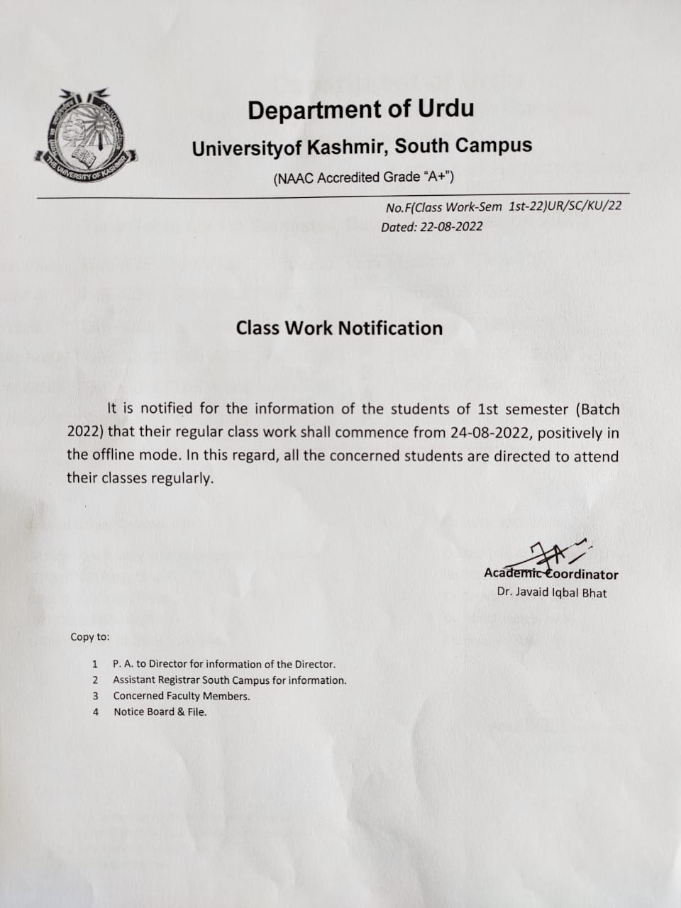 University Of Kashmir,South Campus
